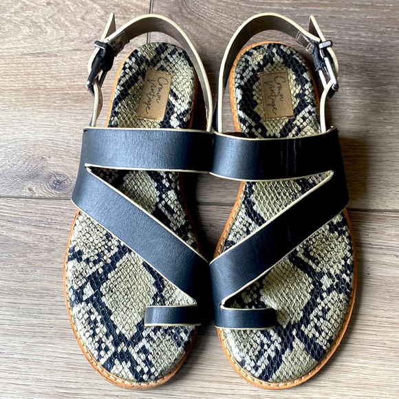 Crown Vintage | Shoes | Crown Vintage Snake Print Leather Sandals ...